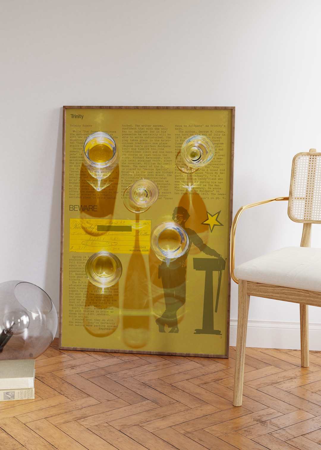 Retro Newspaper Typography Print: 70s Psychedelic Wall Art (digital ...
