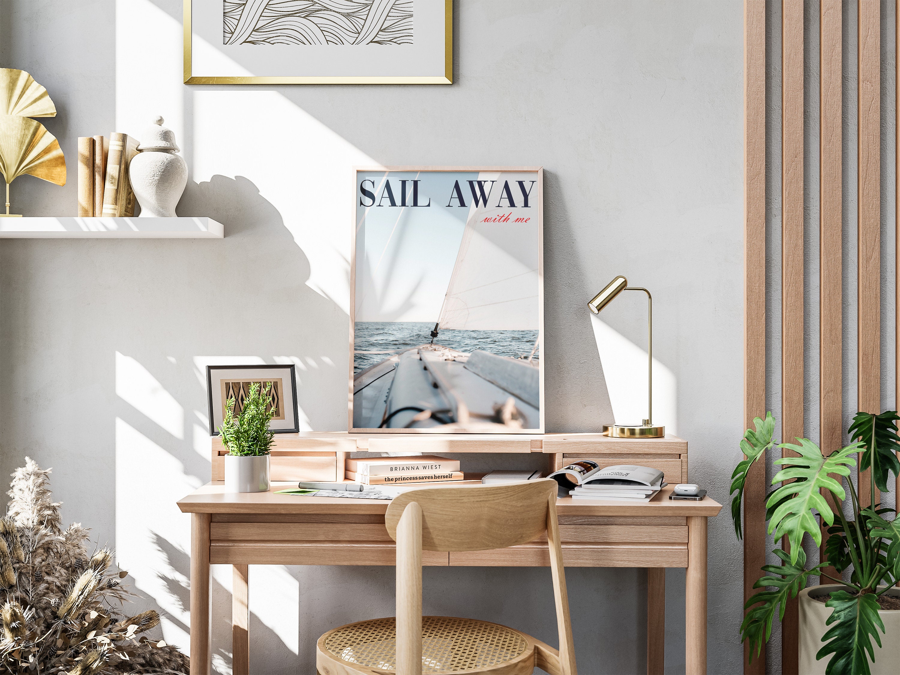 Sail Away With Me Wall Art, Yacht Life, Preppy Wall Art, Trendy Print ...