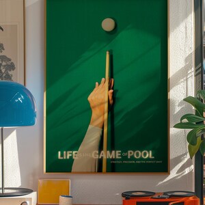 Life is Like a Game of Pool Poster, Inspirational Billiards Art Print ...