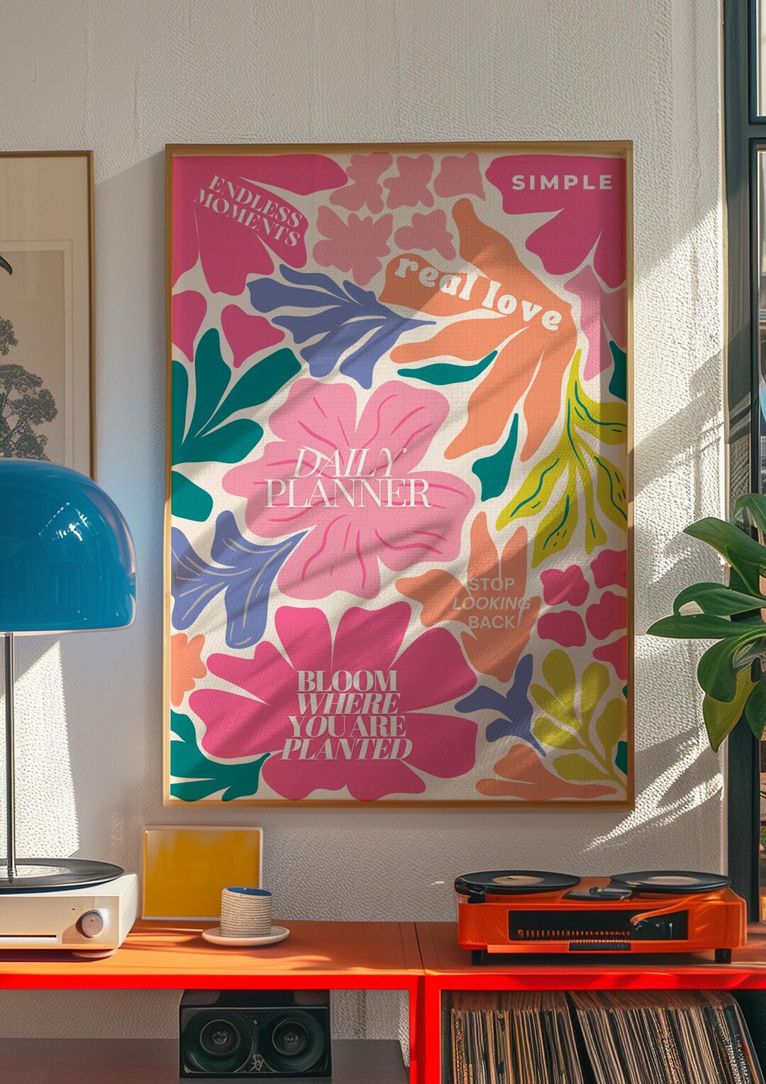 Floral Daily Planner Poster: Matisse Style Inspirational Print (digital ...
