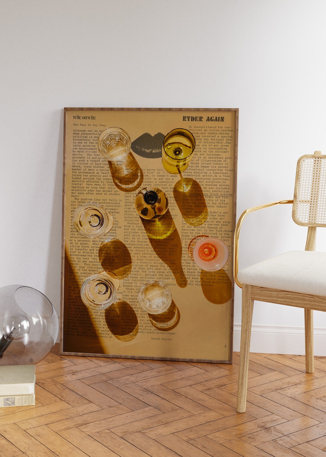 Retro Newspaper Still Life Art Print, 70s Inspired (digital Download ...