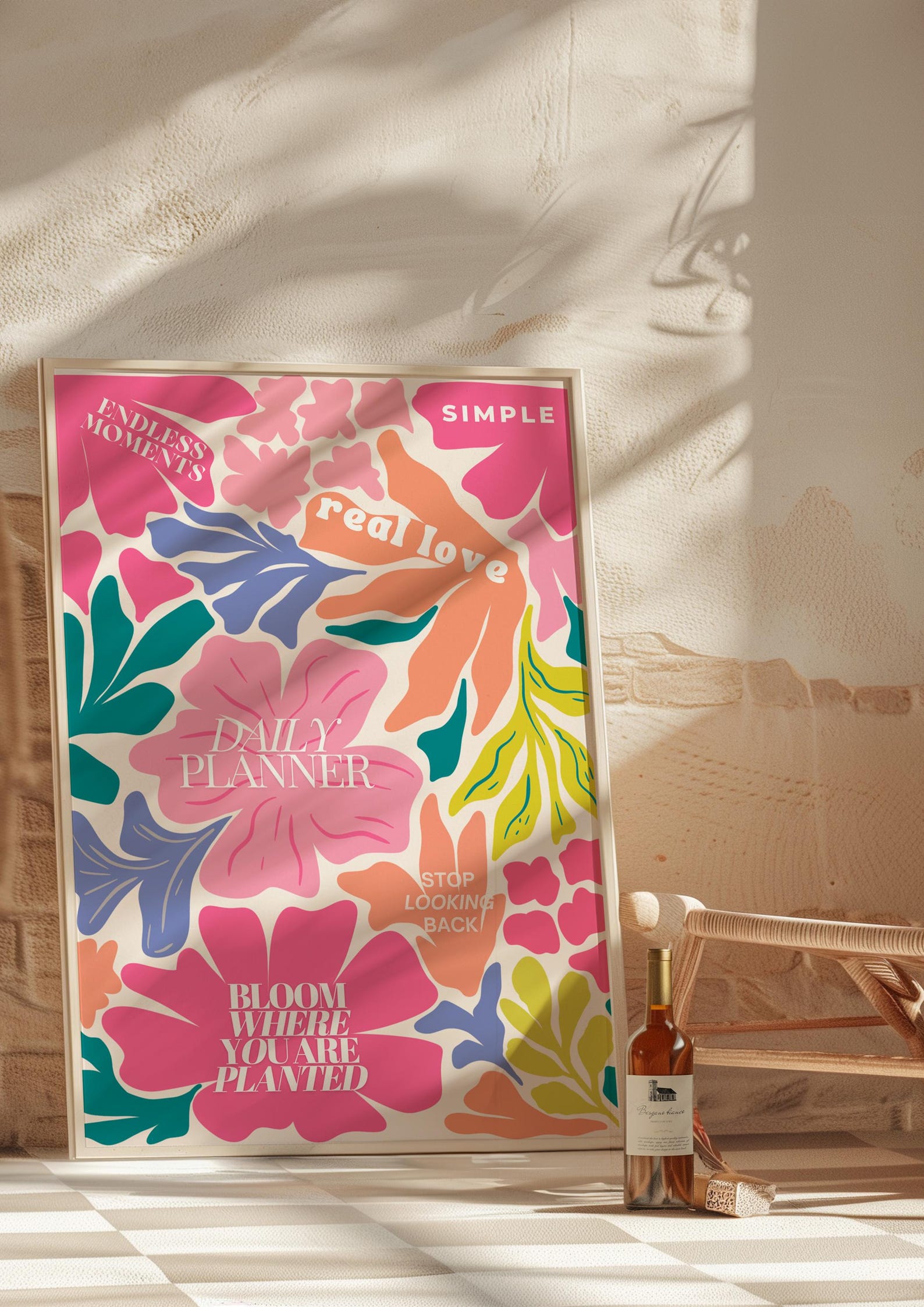 Floral Daily Planner Poster: Matisse Style Inspirational Print (digital ...