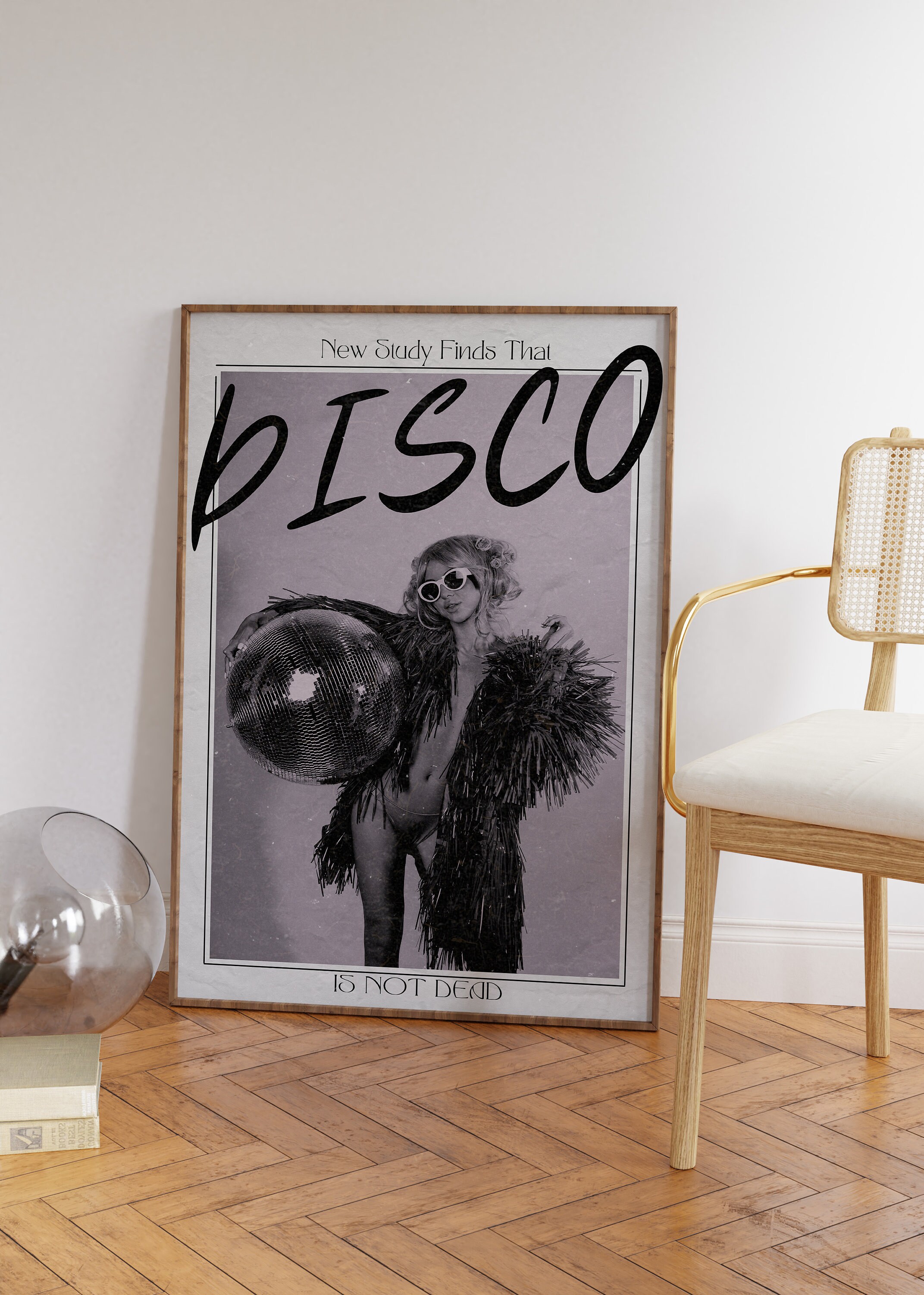 Disco Ball Poster, Psychedelic Art, Retro Print, Trippy Wall Art, Disco ...