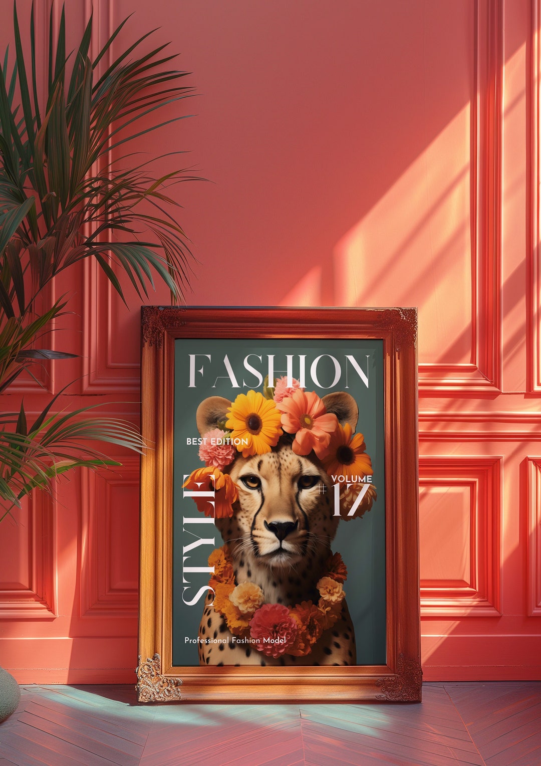 Cheetah Vogue Cover Poster: Trendy Maximalist Art (digital Download) - Etsy