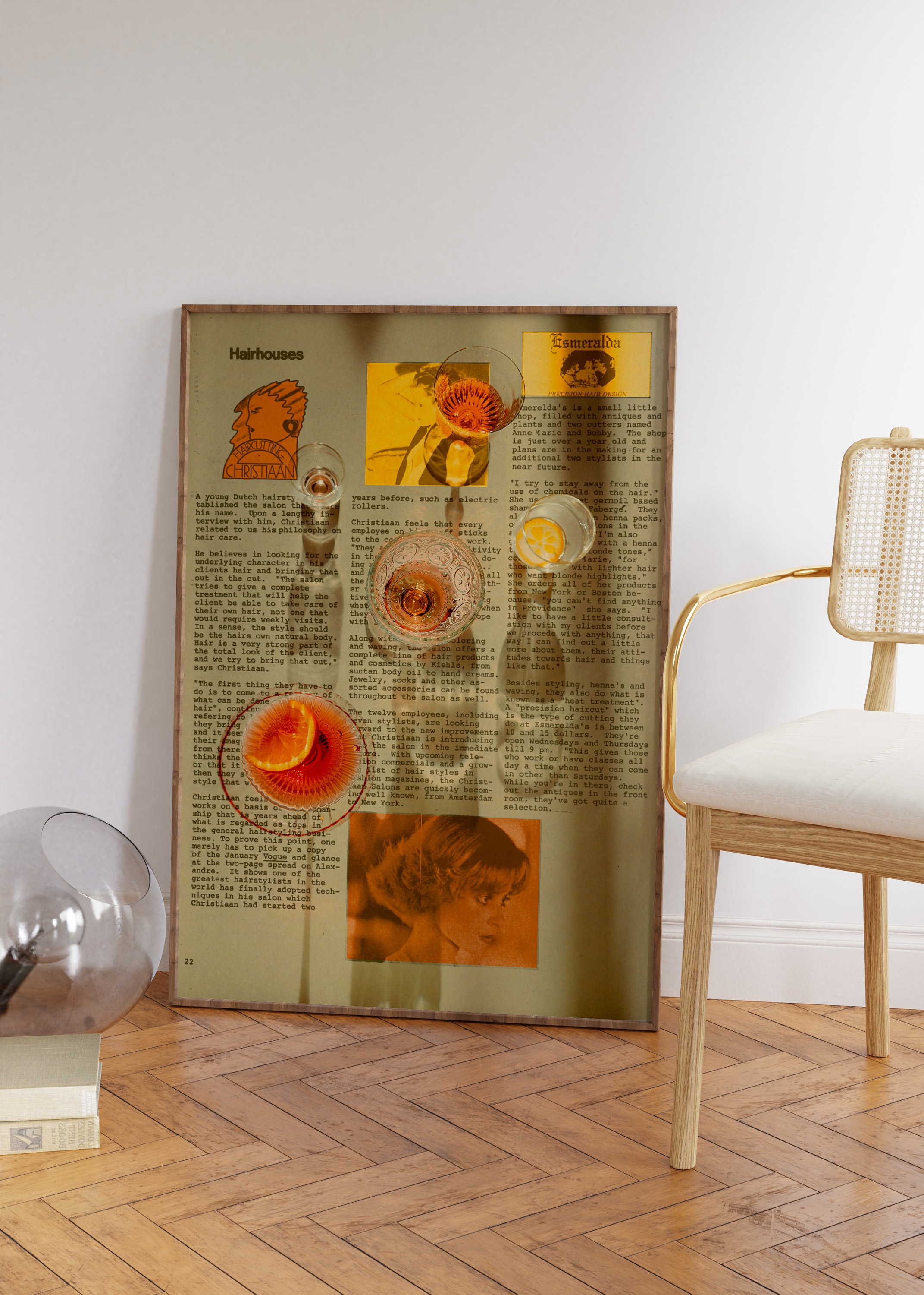 Typography Print, Retro Newspaper Poster 70s Art, Trendy Wall Art ...