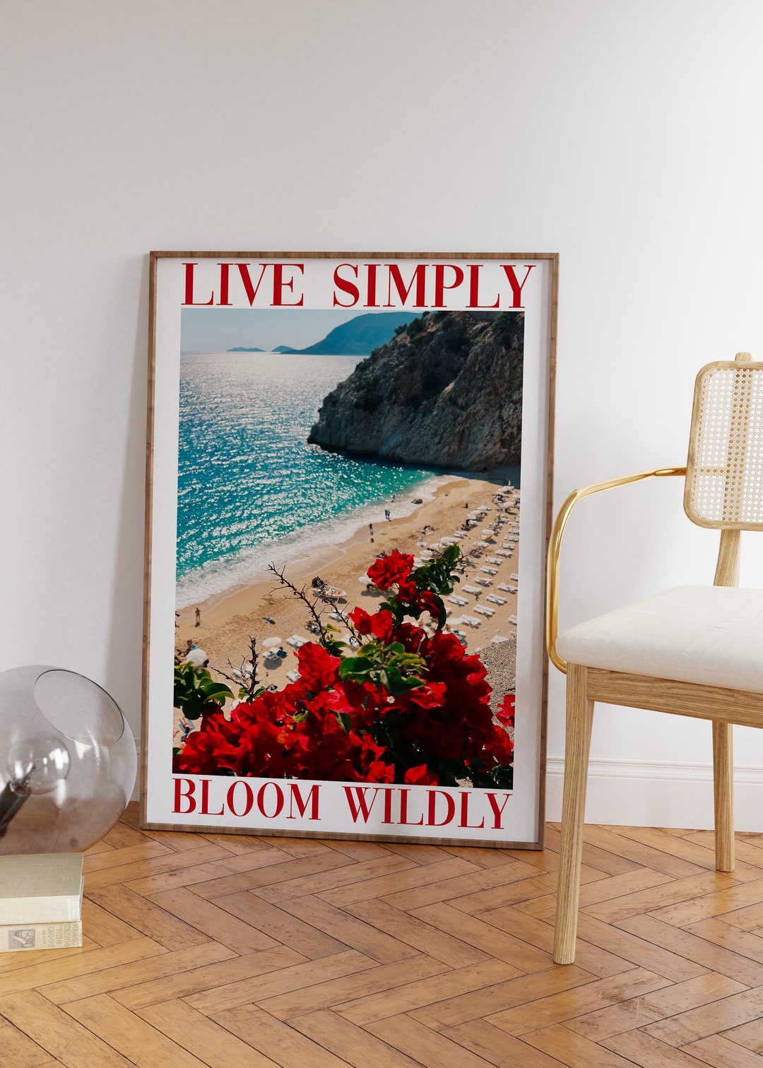 Live Simply Poster, Beach Wall Print, Summer Wall Art, Summer House ...