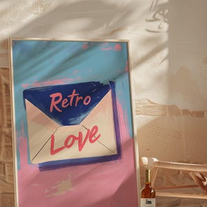Retro Love Affirmation Poster, Summer Color Wall Art, Positive Quote ...