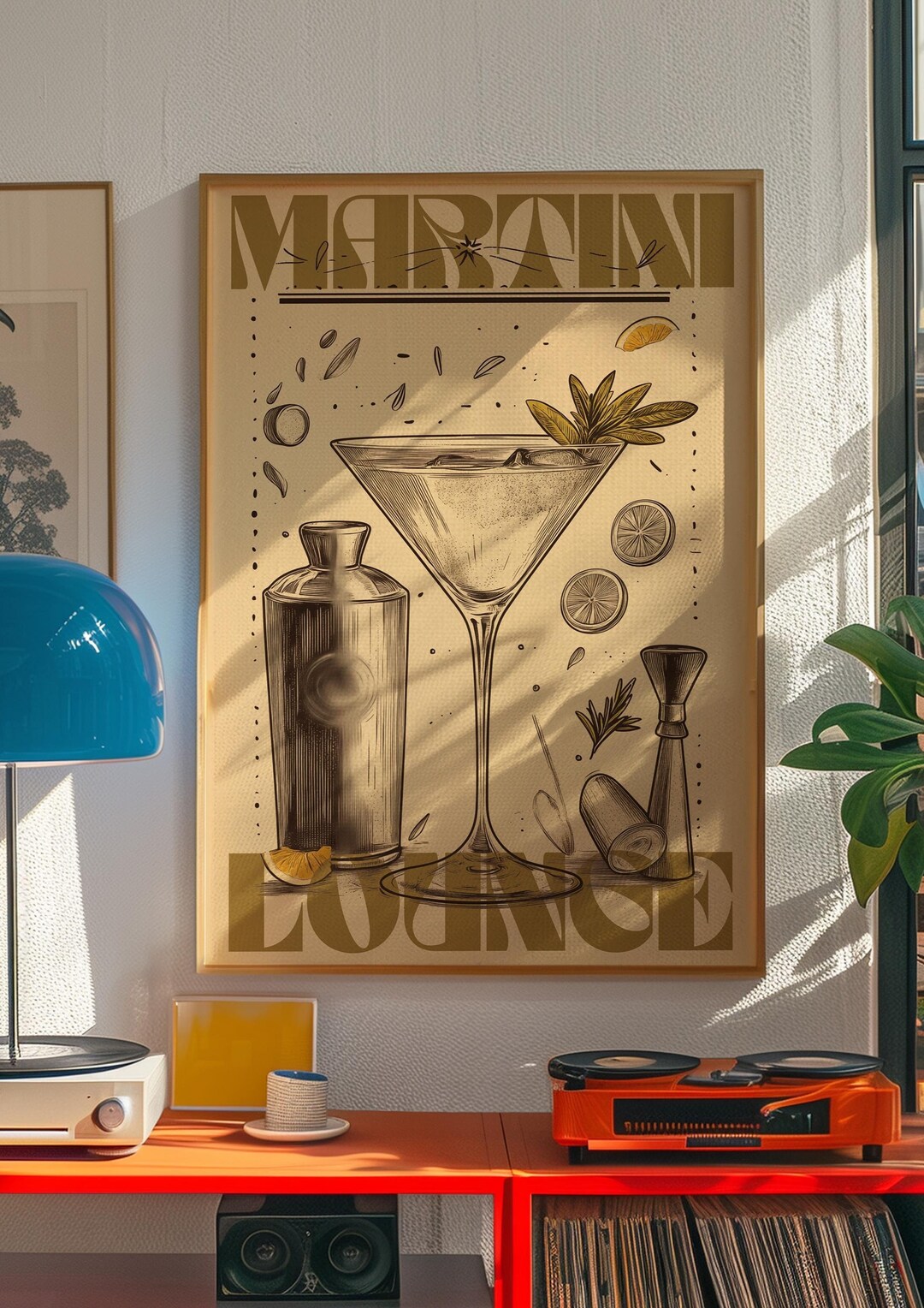 Martini Lounge Retro Poster, Vintage Cocktail Art Print, Classic Bar ...