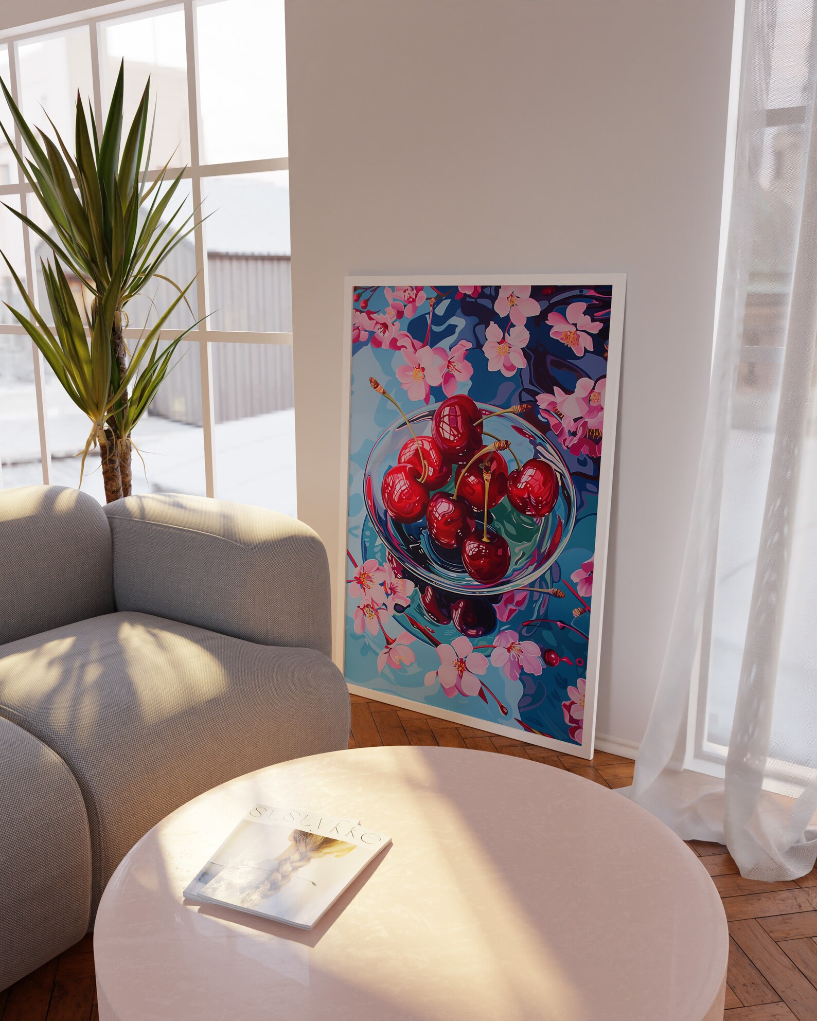 Cherry Poster Cherries Print Trendy Funky Wall Art Digital Download ...