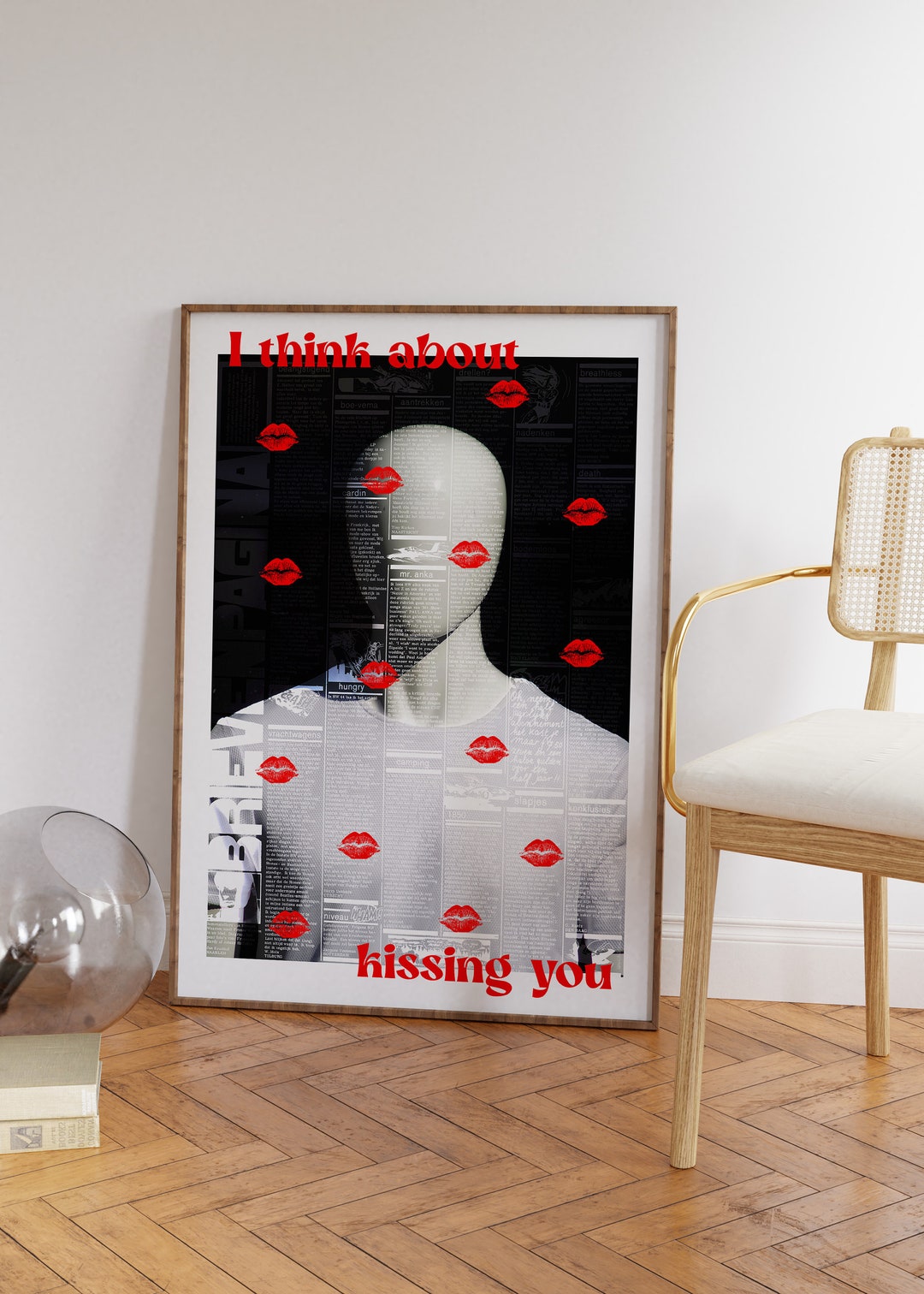 Psychedelic Kiss Poster: Retro Trippy 70s Wall Art (digital Download ...