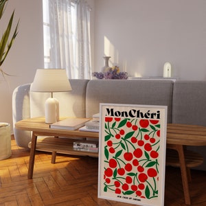 Cherry Poster Cherries Print Trendy Funky Wall Art Digital Download ...