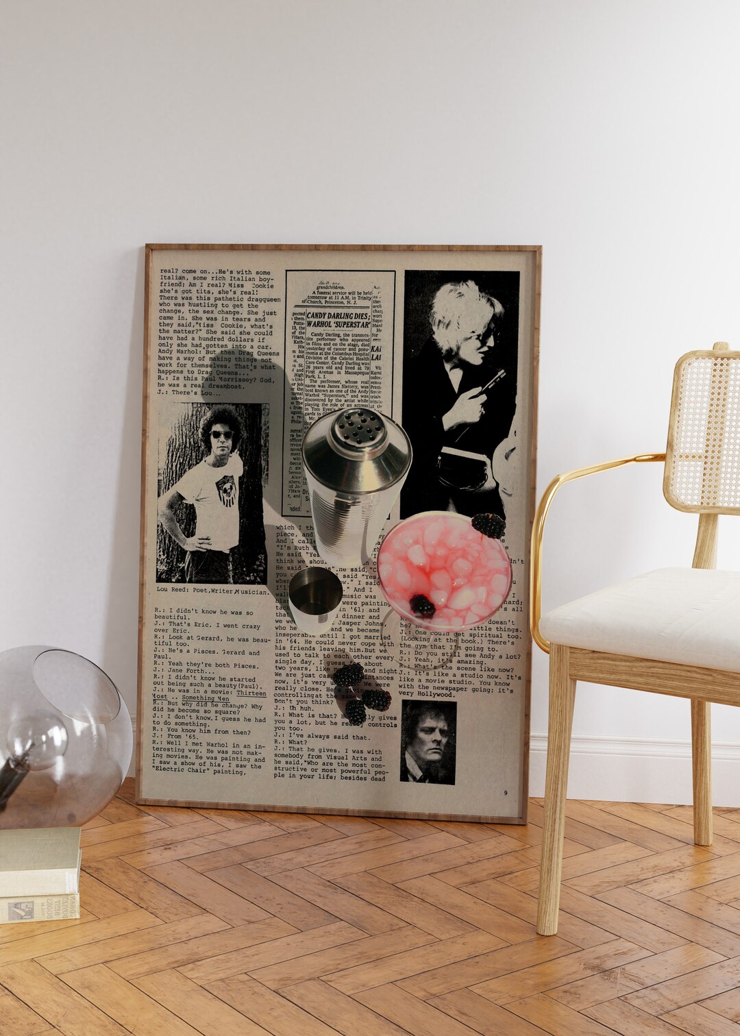 Trippy 70s Newspaper Art Print: Psychedelic Retro Collage (digital ...
