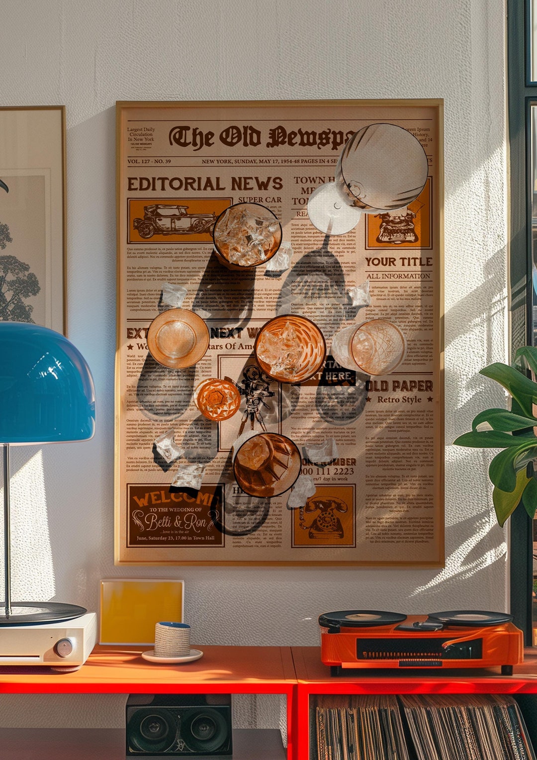 Vintage Newspaper Poster: 70s Style Typography Print (digital Download ...