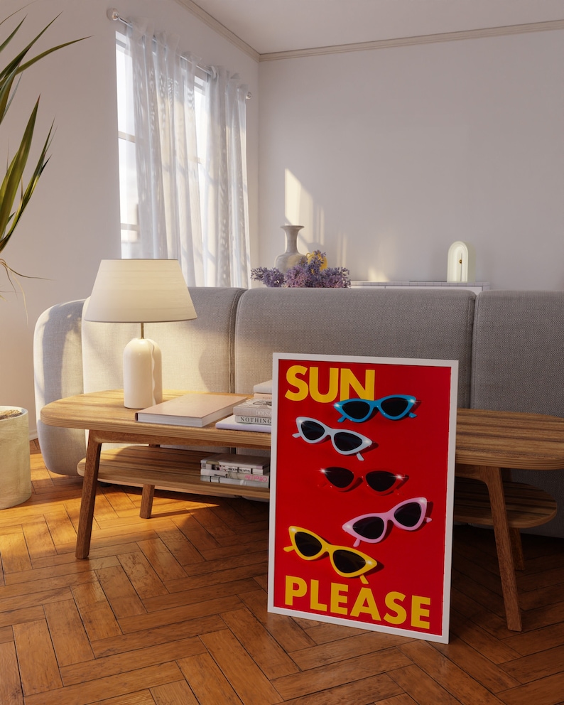 Affirmation Poster, 70s Poster, Red Wall Art, Trendy Wall Art, Hippie ...