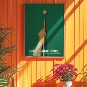 Life is Like a Game of Pool Poster, Inspirational Billiards Art Print ...