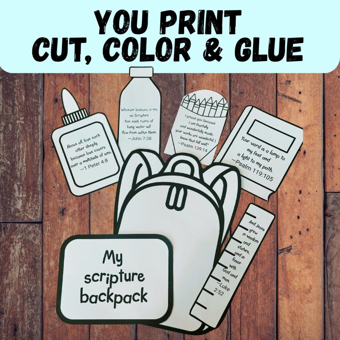 Scripture Backpack Craft for Kids – Printable Bible Activity With ...