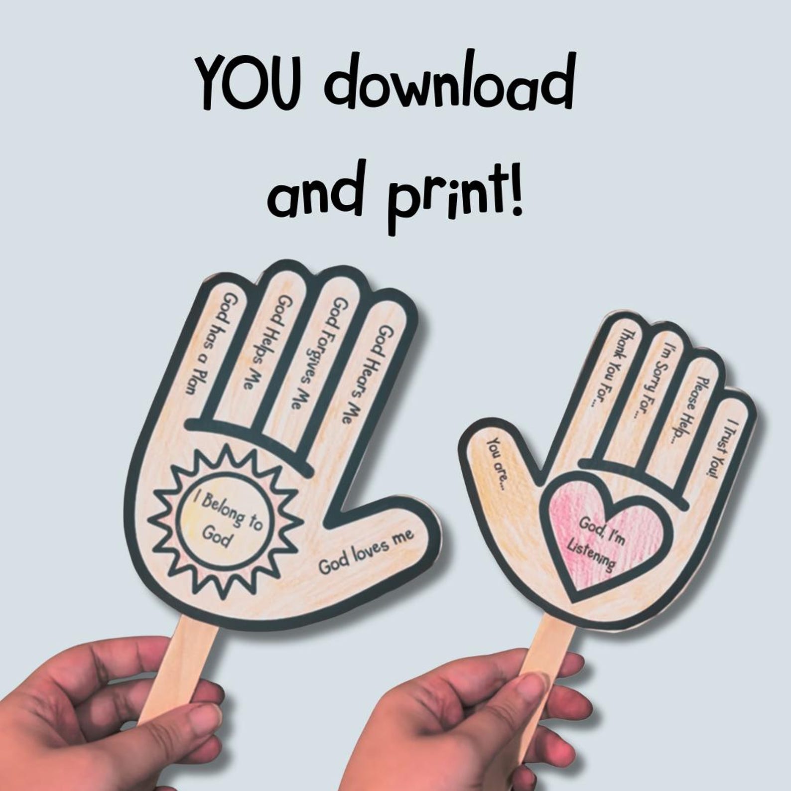 Finger Prayer Handprint Craft | Christian Kids Printable | Talking to ...
