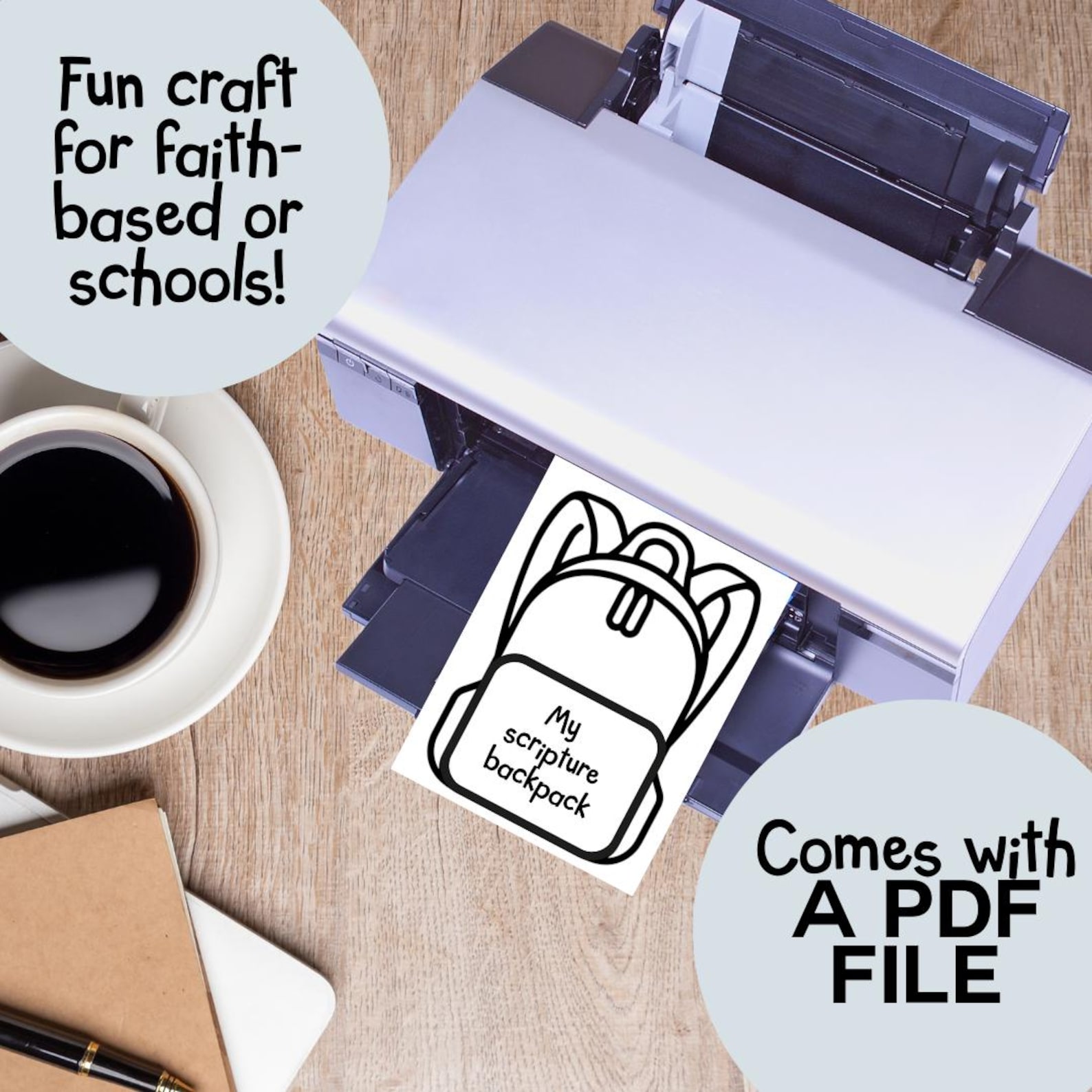 Scripture Backpack Craft for Kids – Printable Bible Activity With ...