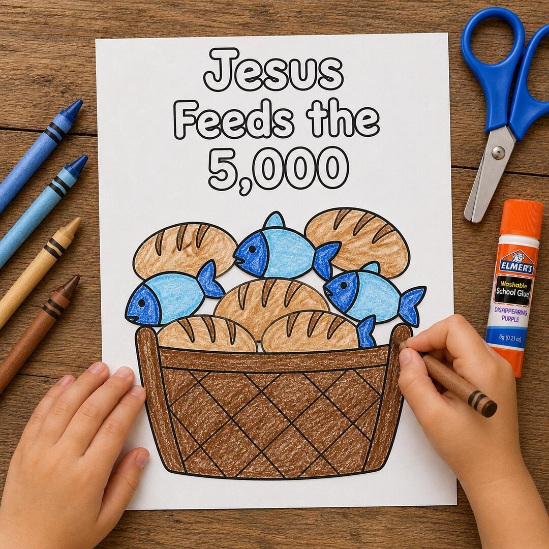 Jesus Feeds the 5000 Craft for Kids, 5 Loaves and 2 Fish Printable ...