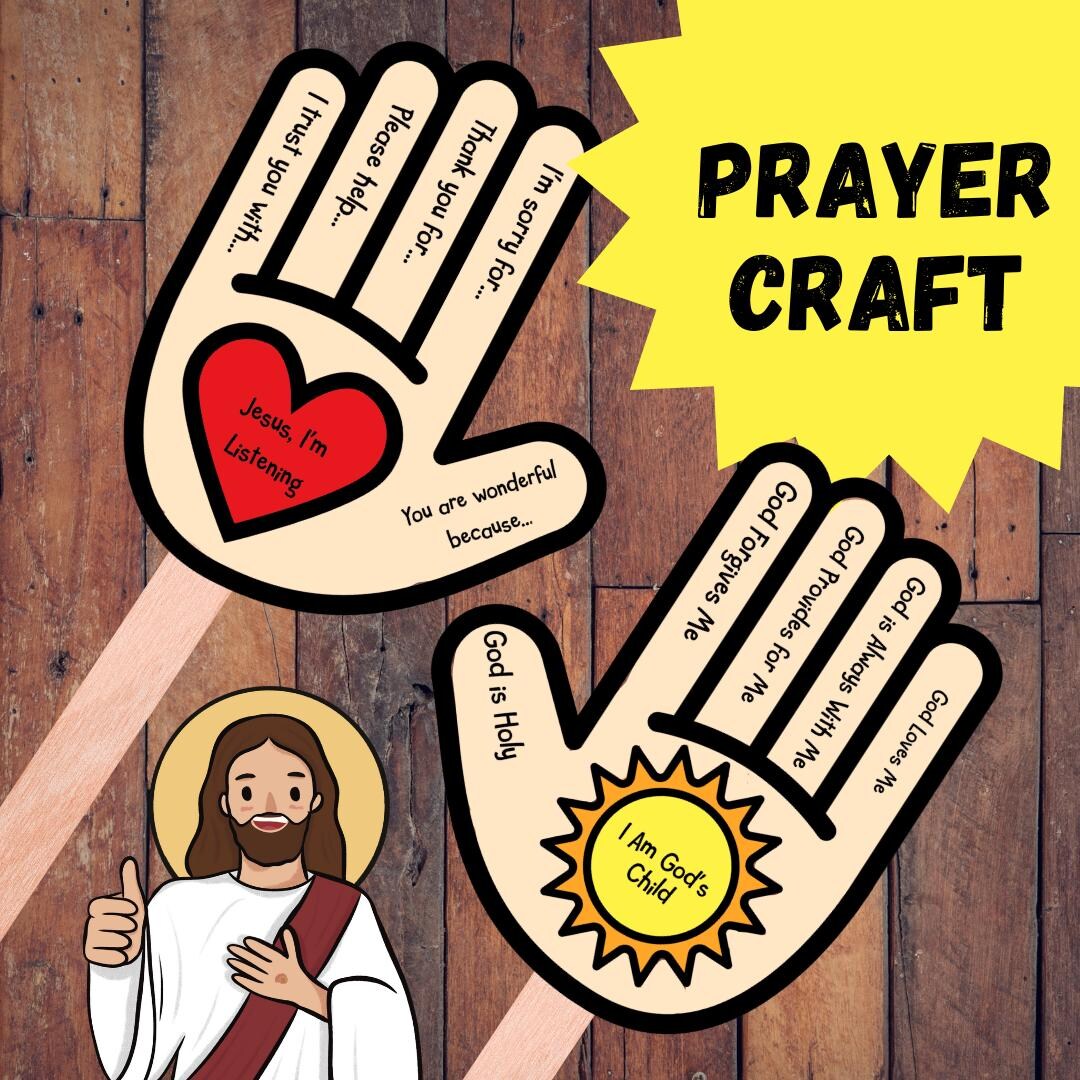 Finger Prayer Handprint Craft | Christian Kids Printable | Talking to ...