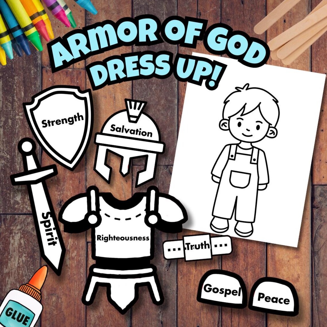 Armor of God Craft Printable | Christian Kids Bible Activity ...