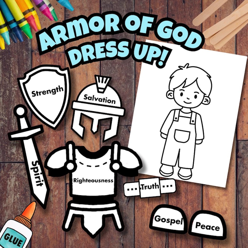 Armor of God Craft Printable | Christian Kids Bible Activity ...