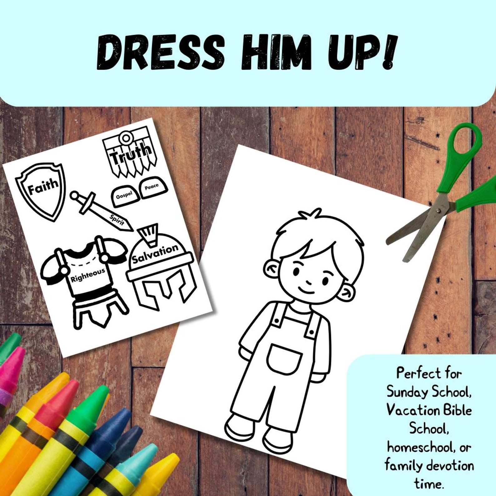 Armor of God Craft Printable | Christian Kids Bible Activity ...