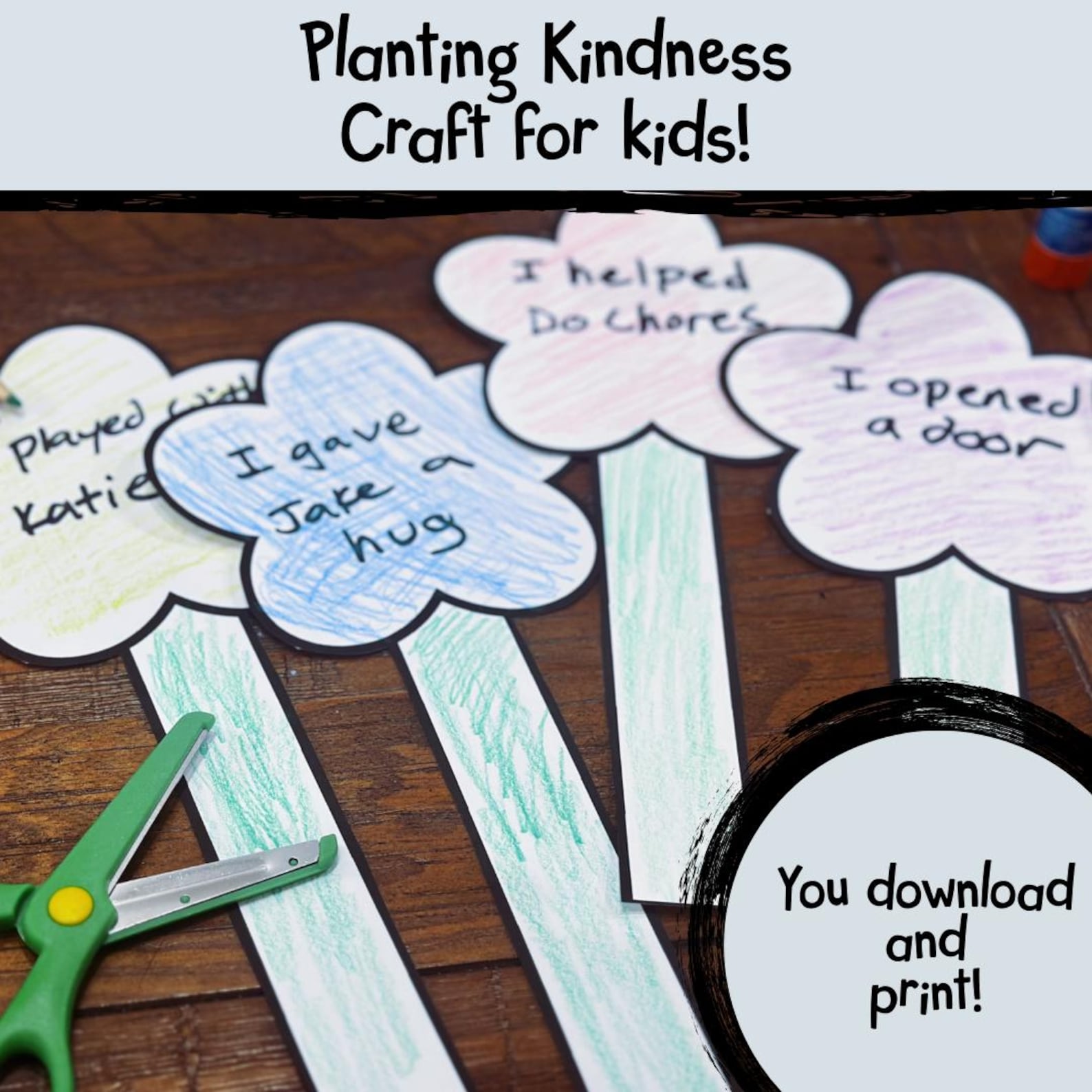 Printable Kindness Craft for Kids | Flowerpot Template | Write Kind ...