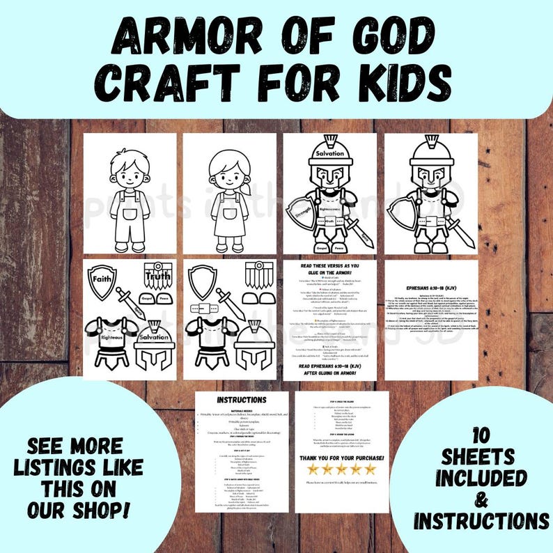 Armor of God Craft Printable | Christian Kids Bible Activity ...