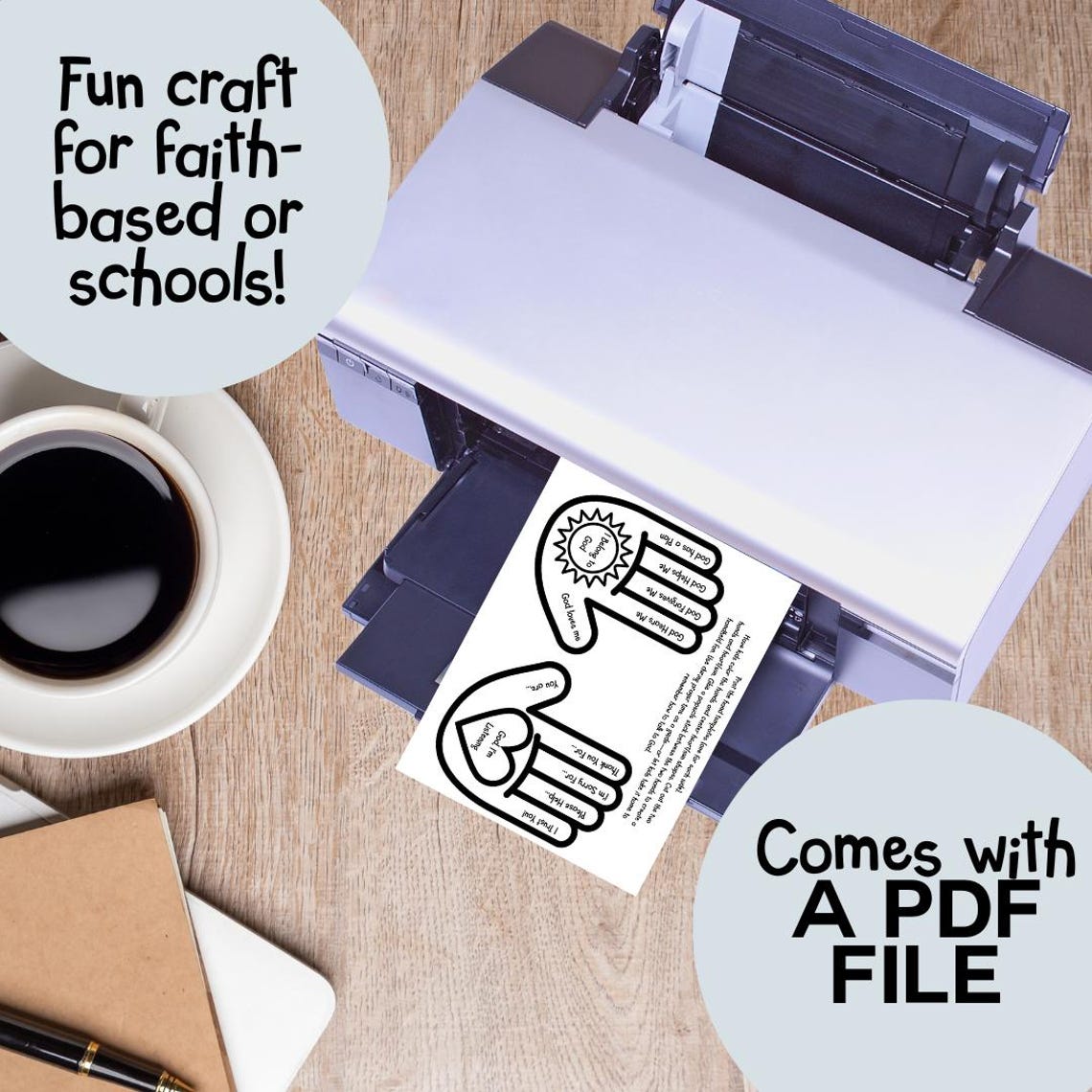 Finger Prayer Handprint Craft | Christian Kids Printable | Talking to ...