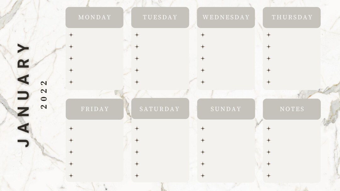2022 12 MONTH DIGITAL CALENDAR - Etsy
