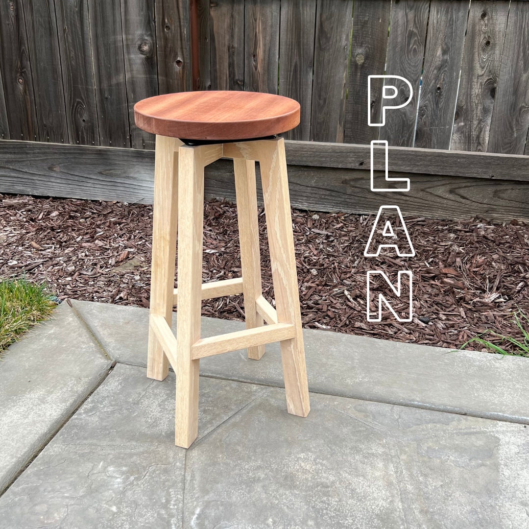 Wooden Swivel Stool Plans Written AND Video - Etsy