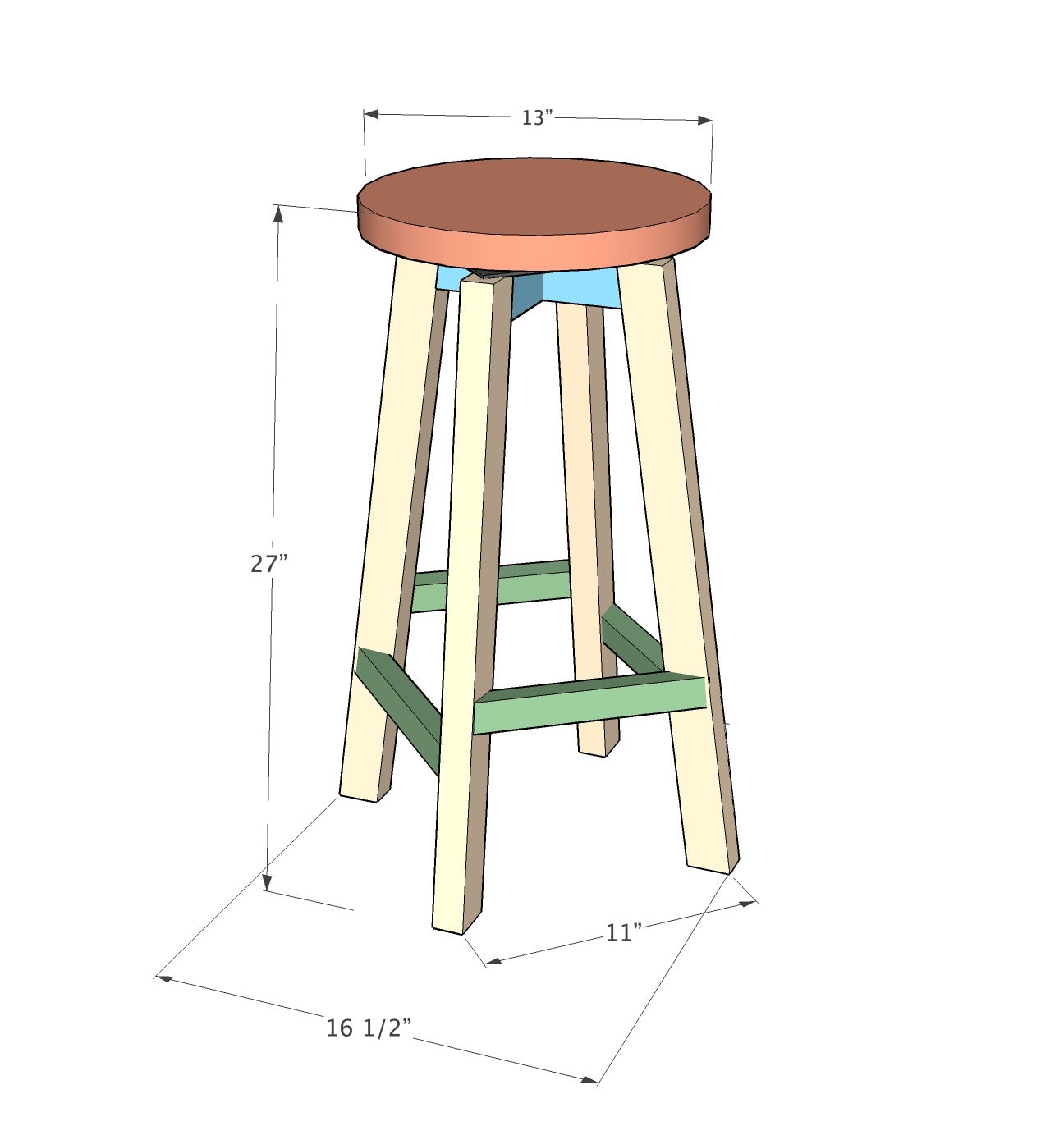 Wooden Swivel Stool Plans Written AND Video - Etsy