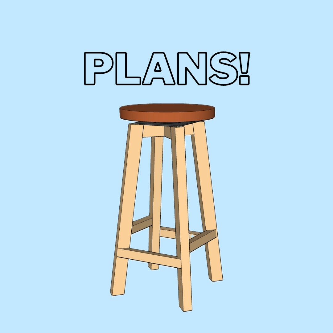 Wooden Swivel Stool PLANS - Written and Video - Etsy