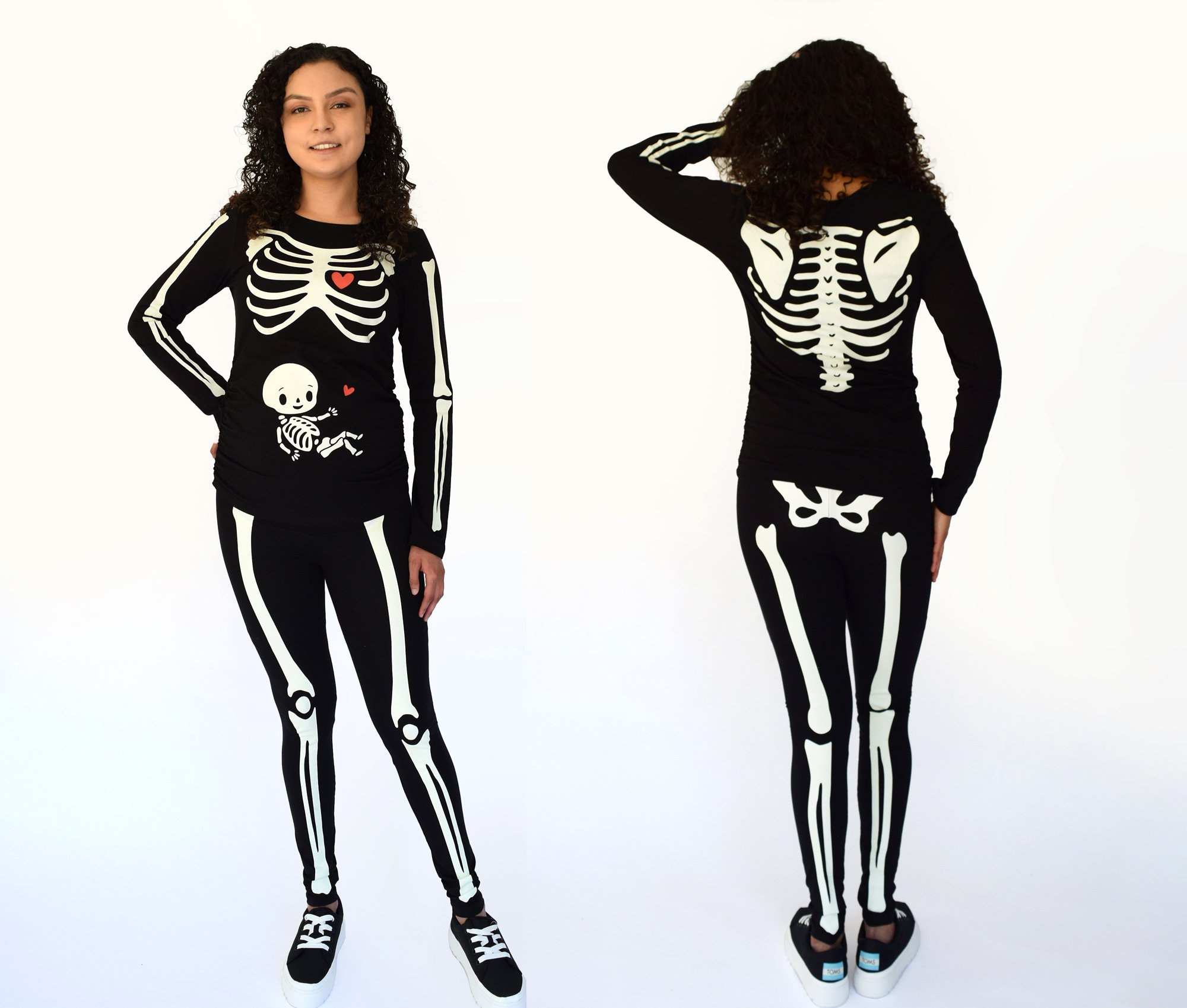 Pregnant Halloween Skeleton Costume Maternity Baby Halloween Shirt and ...