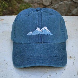 Mountains Mountain Embroidered Hat Nature Outdoor Hiking Cotton Dad Hat ...