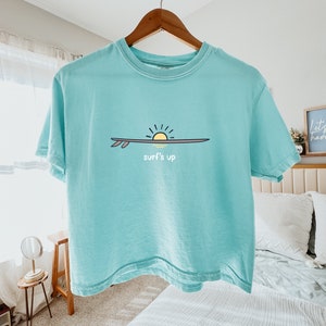 Sun Surfing Cropped Tshirt Ocean Beach T-shirt Summer Shirt ...