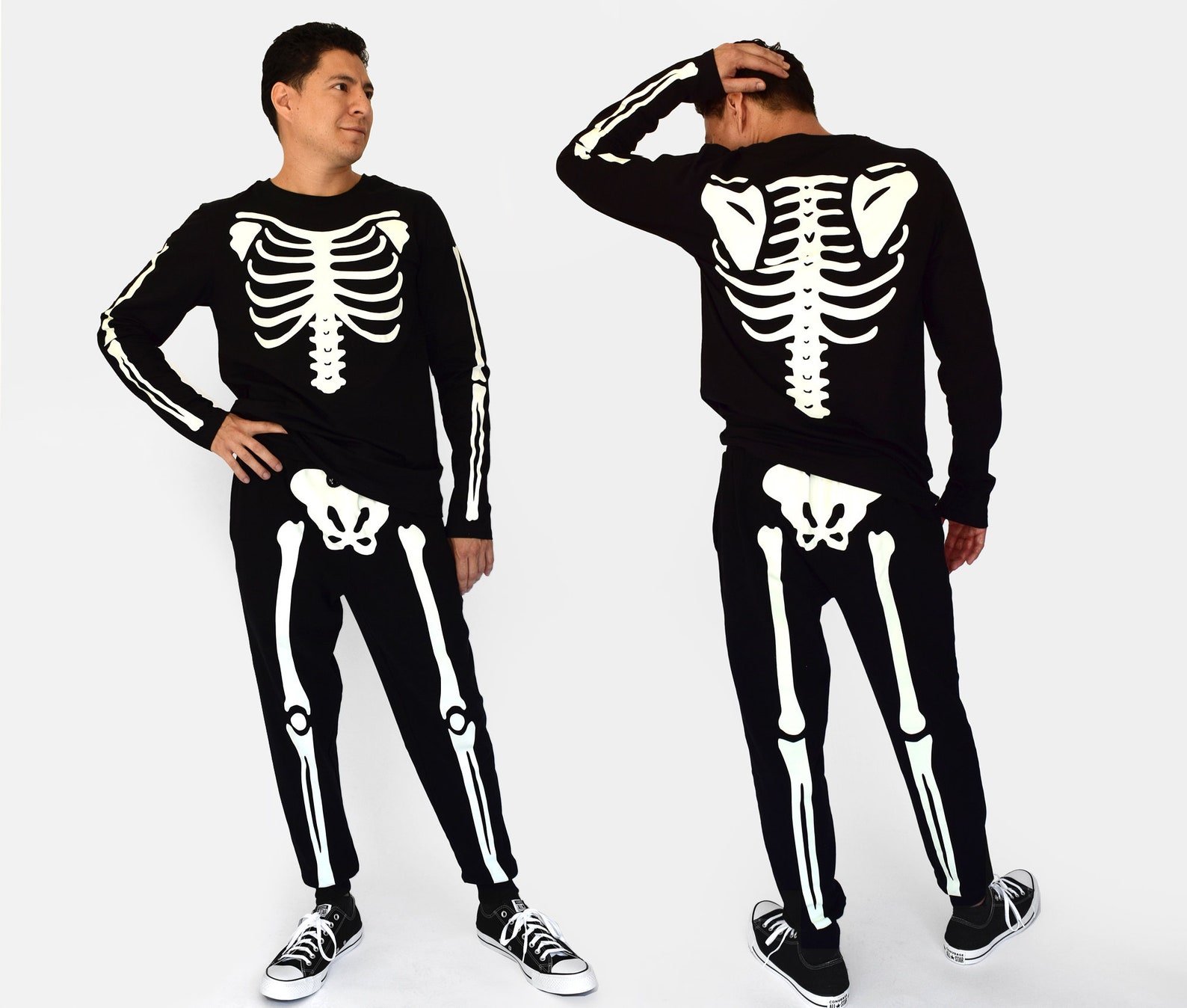 Halloween Skeleton Costume Shirt and Joggers Sweat Pants Sweatpants ...