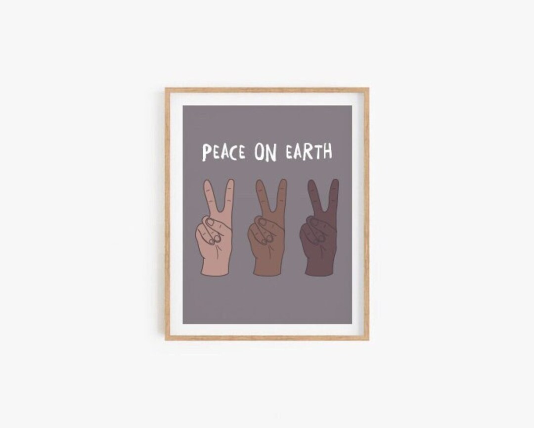 Peace Hand Sign Wall Art Print Peace Poster Inspirational - Etsy