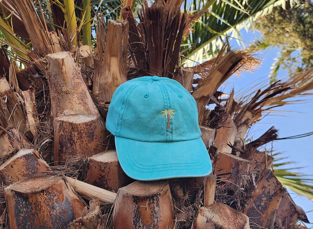 Palm Tree Hat Beach Embroidered Cotton Dad Hat Baseball Cap Summer ...