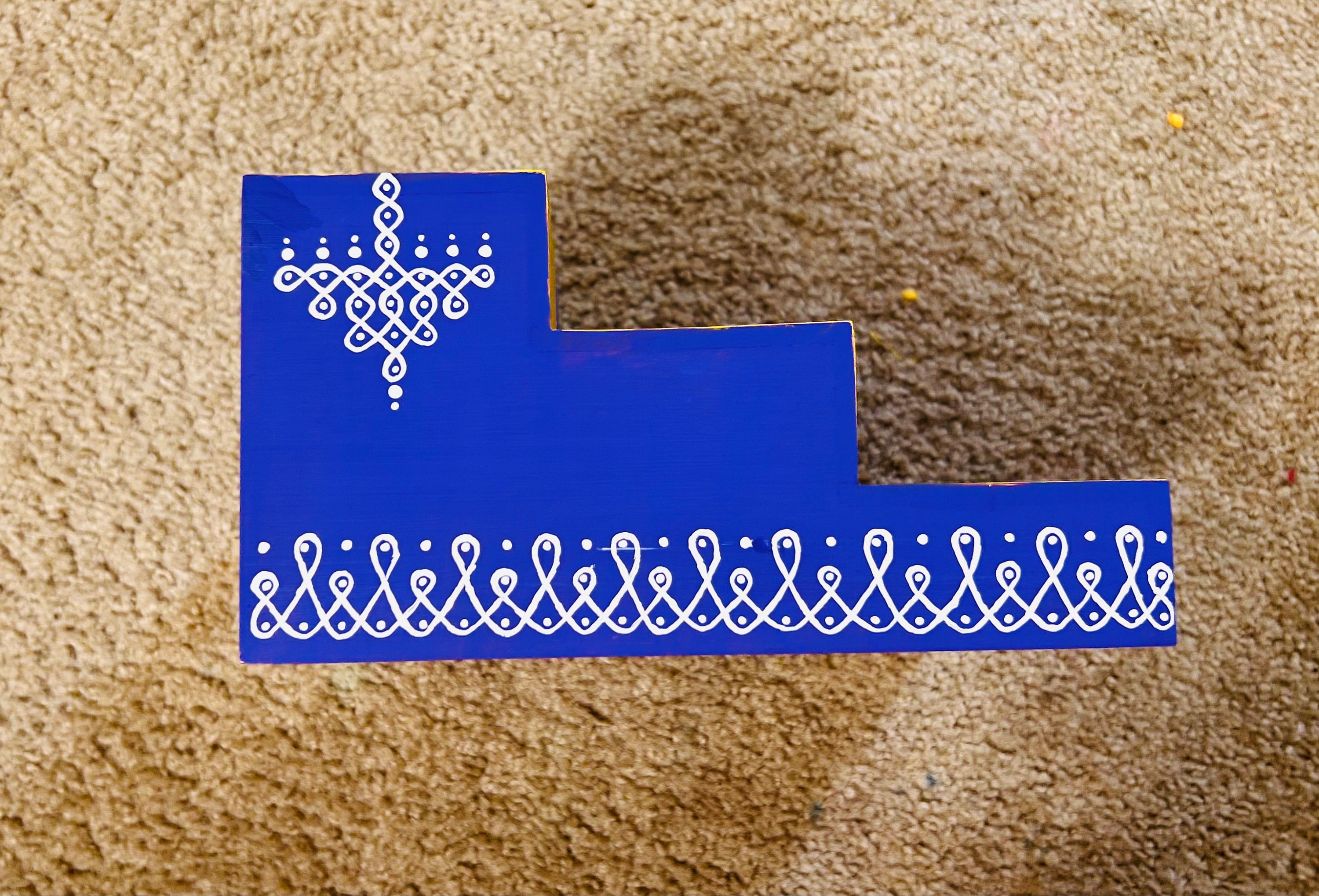2 Count Kolam Design 3 Step Stool for Pooja (2 Count) | Muggulu | Kolam ...