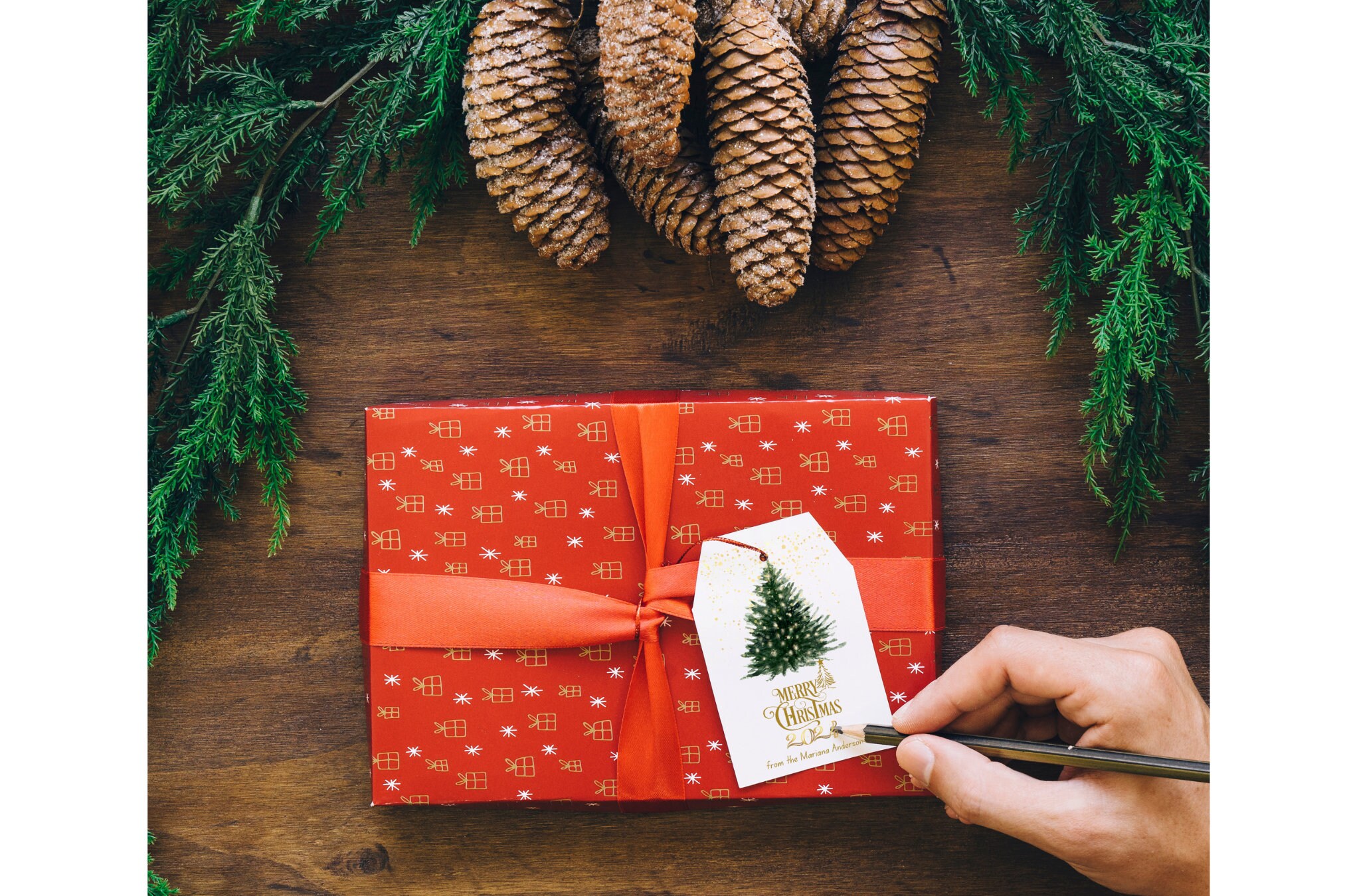 Editable Christmas Gift Tags, Printable Holiday Favor Labels (digital ...