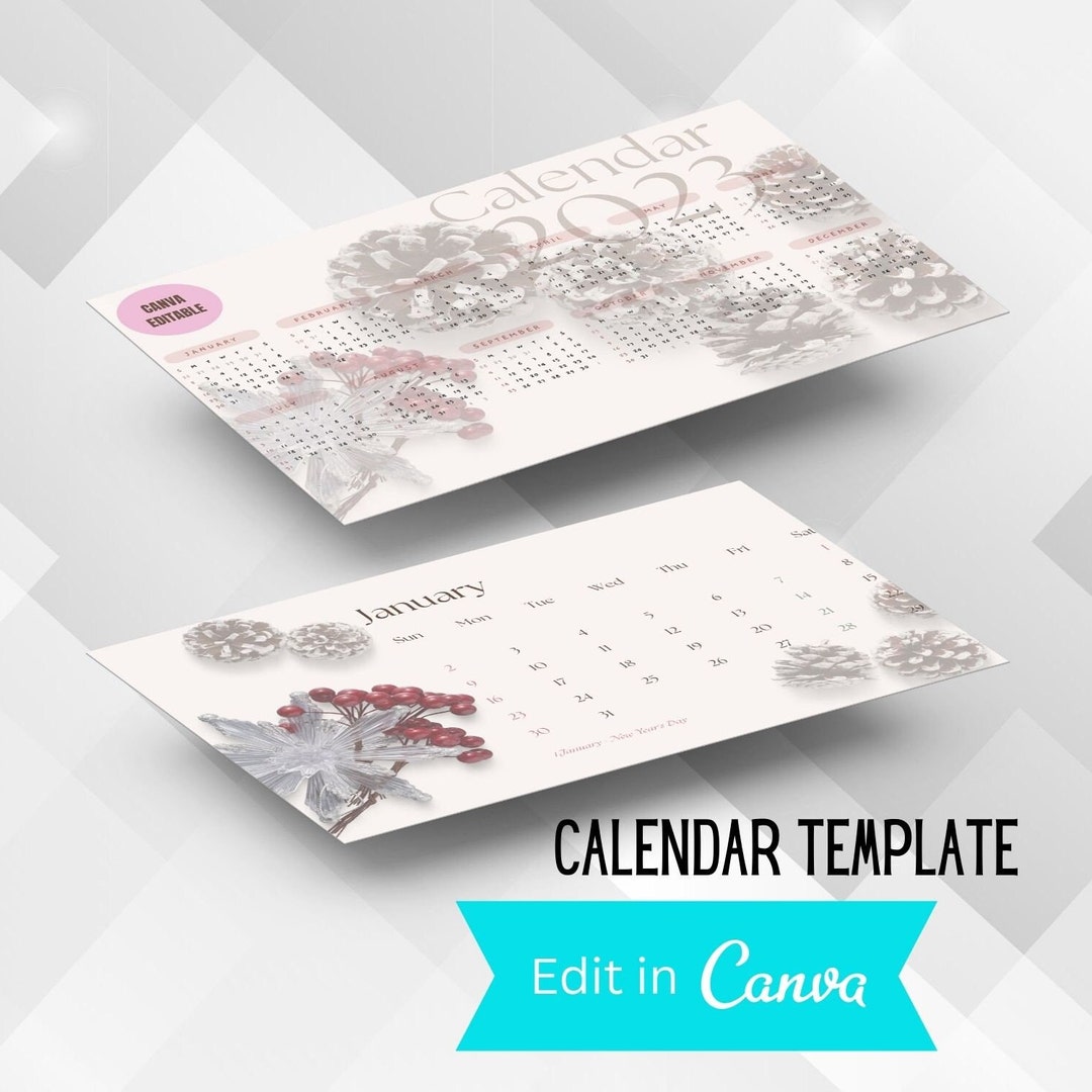 2023 Calendar Template 100% Editable Text and Images 2023 Calendar Pdf ...
