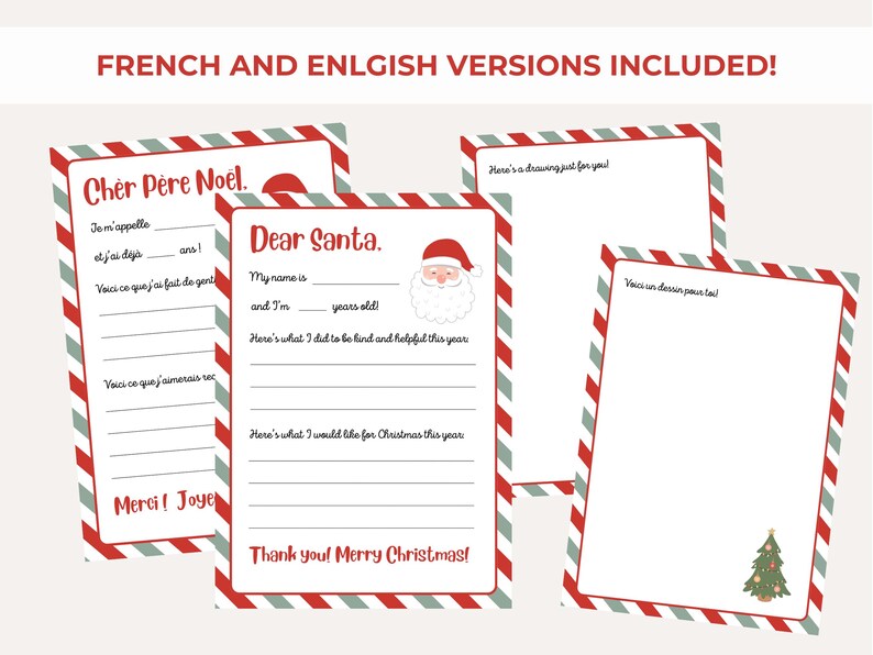 Letter to Santa, Kids Letter to Santa, Printable Letter to Santa, Kids ...