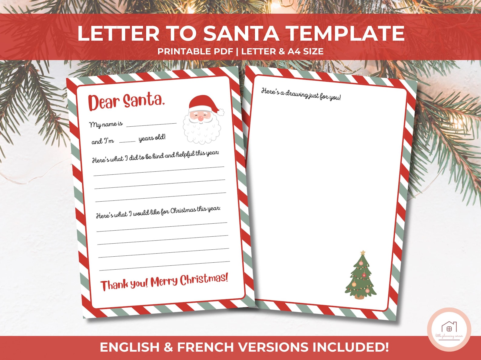 Letter to Santa, Kids Letter to Santa, Printable Letter to Santa, Kids ...