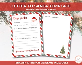Letter to Santa, Kids Letter to Santa, Printable Letter to Santa, Kids ...