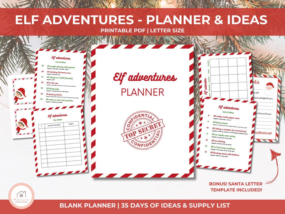 Elf Activity Planner, Elf Adventure Ideas, Elf Activities, Elf Supplies ...