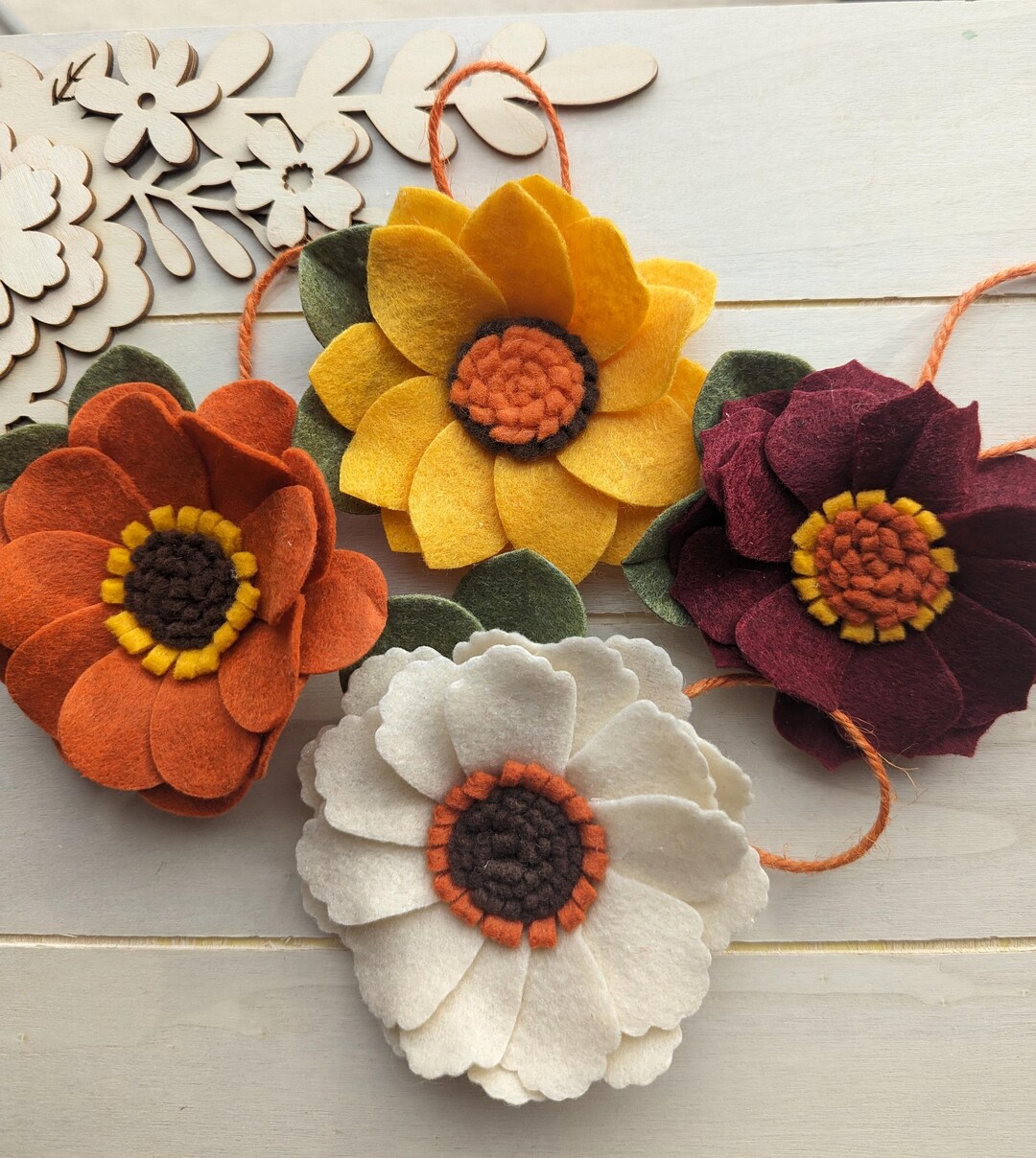 Fall Felt Ornament Decoration Thanksgiving Flower - Etsy