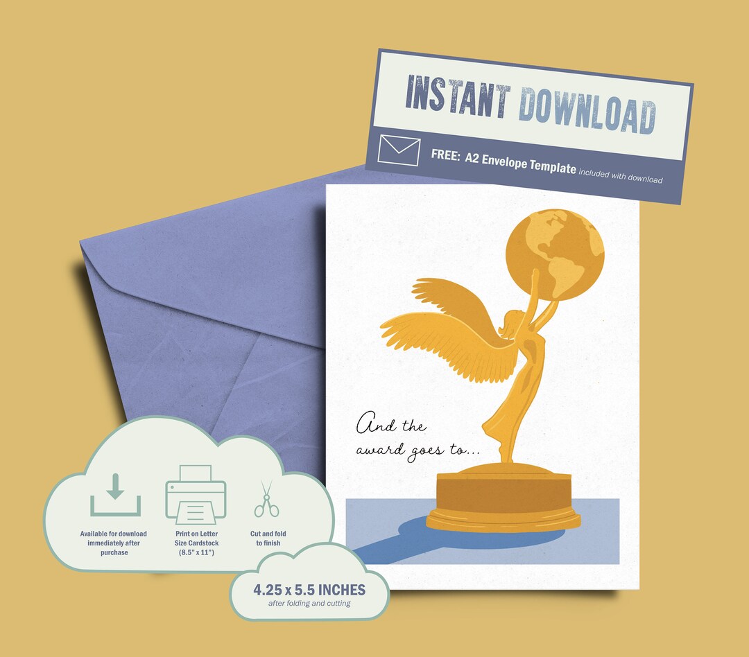 You Deserve an Award! Printable Card - Teacher Appreciation Card ...