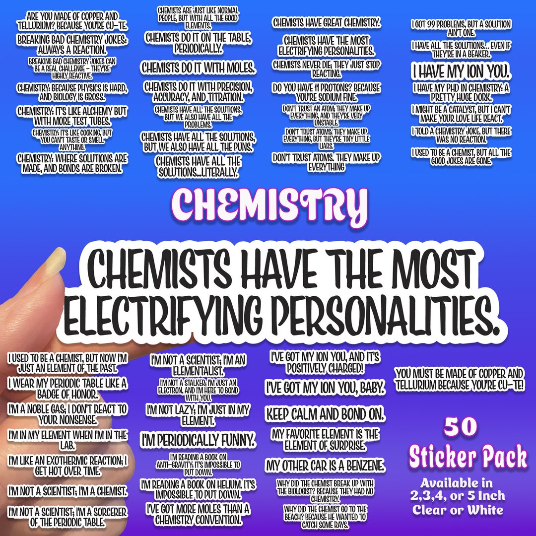 Chemistry 50 Sticker Pack Text Stickers Txt Stickers Sticker Sheet ...